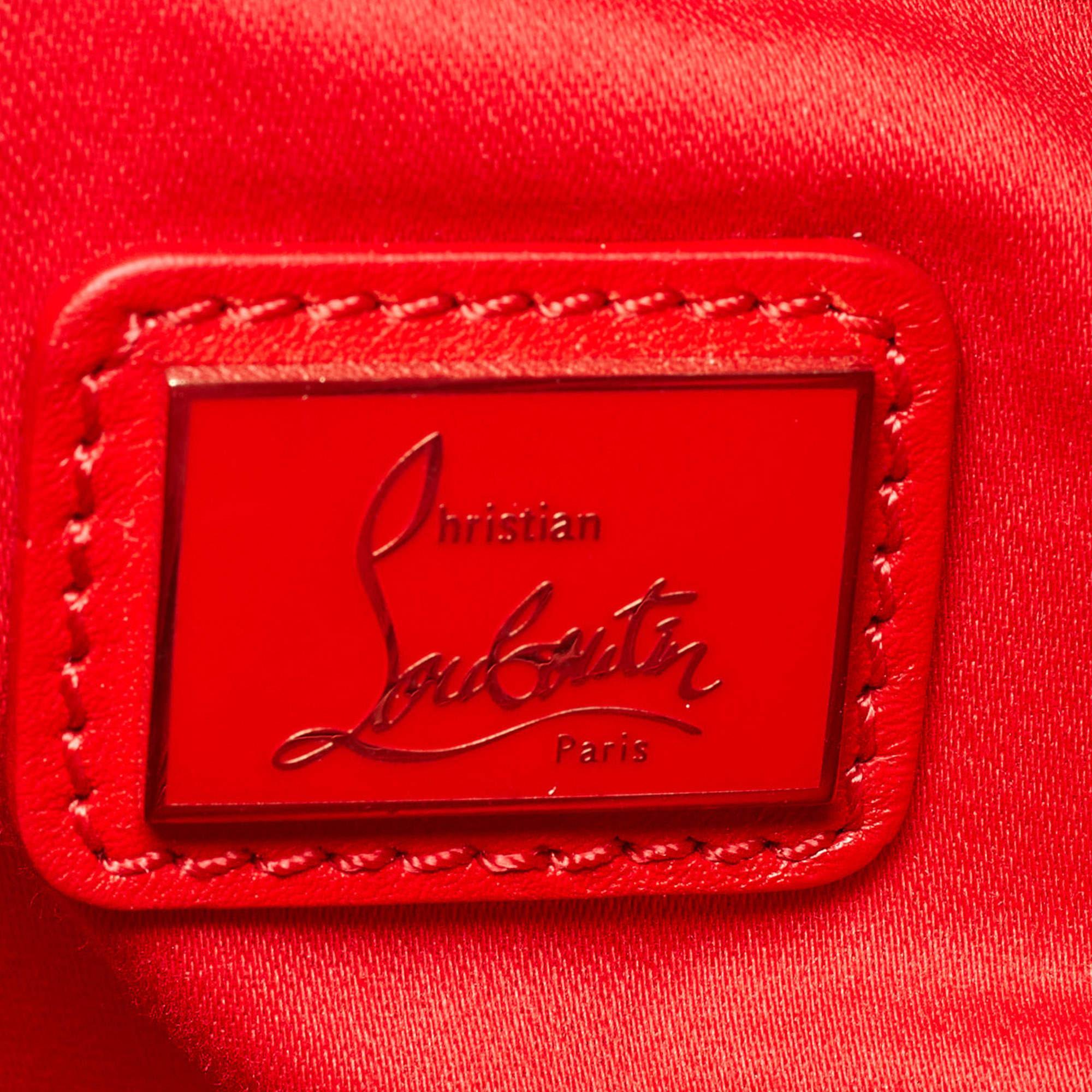 Christian Louboutin Black Spiked Leather Lucky L Fringe Hobo For Sale ...