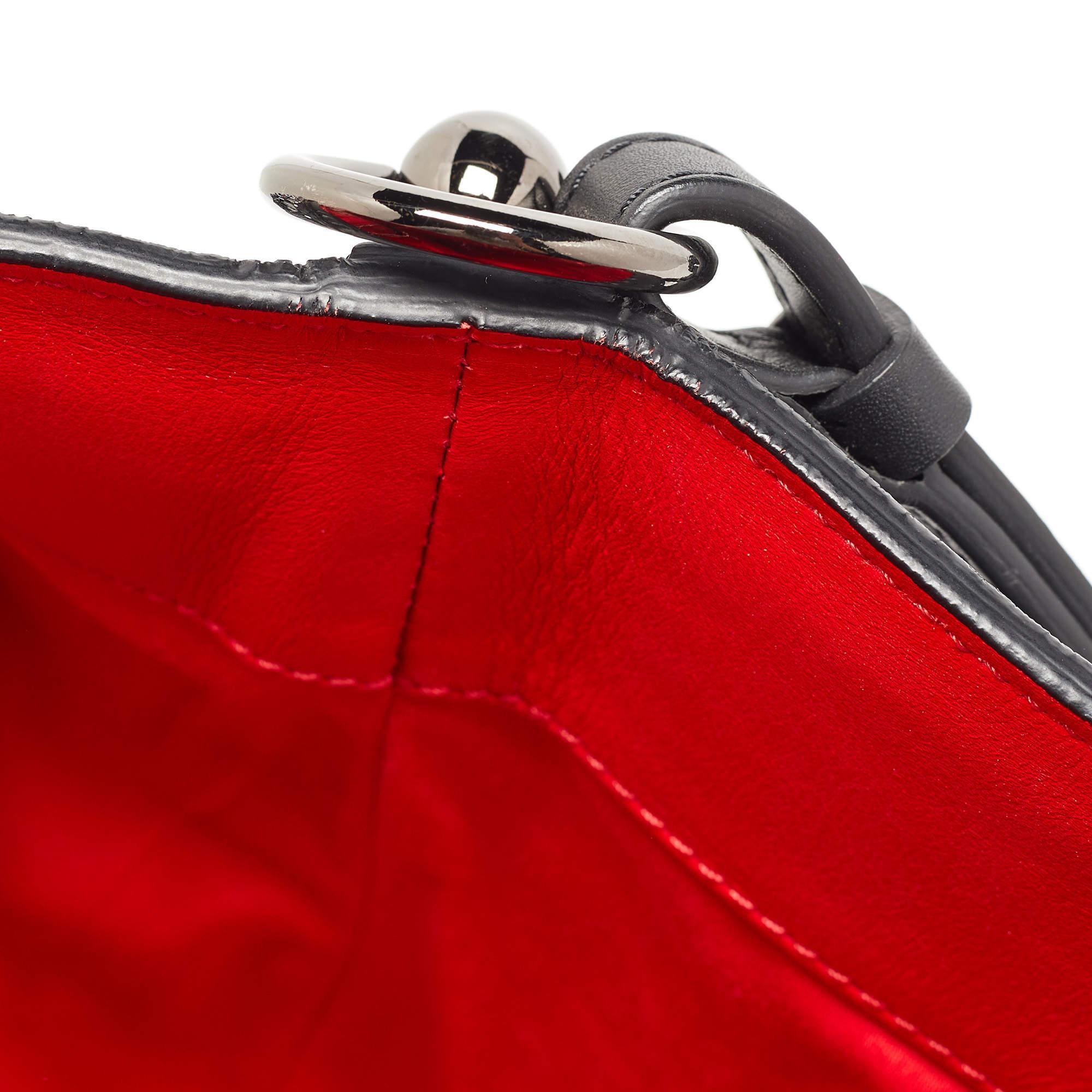 Christian Louboutin Black Spiked Leather Lucky L Fringe Hobo For Sale ...