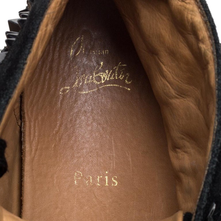 Christian Louboutin Black Spiked Pik Pik Louis High Top Sneakers Size ...