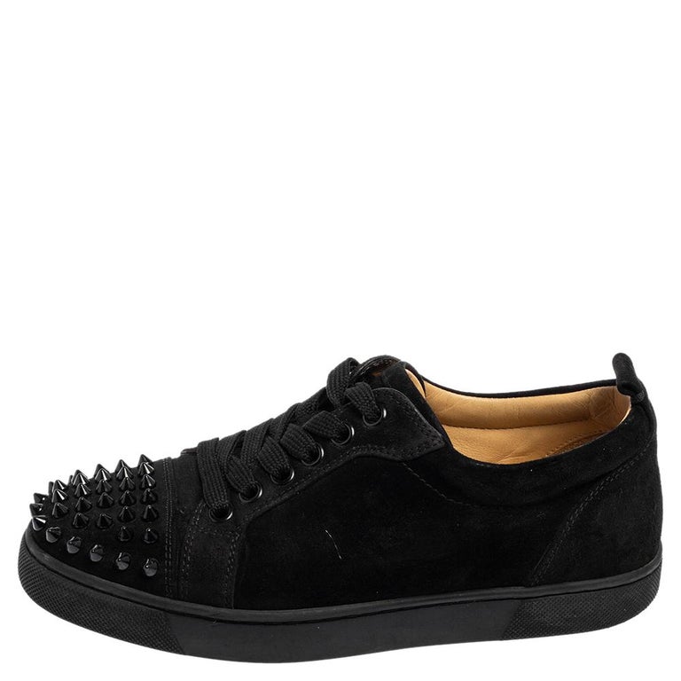 Christian Louboutin Black Suede Louis Spikes Sneakers Size 35 For Sale ...