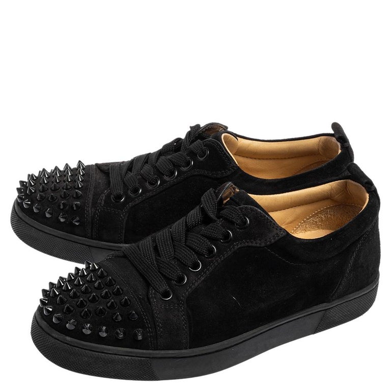 Christian Louboutin Black Suede Louis Spikes Sneakers Size 35 For Sale ...