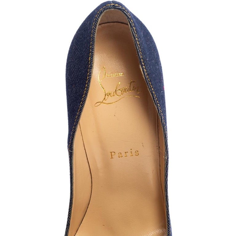 Christian Louboutin Blue Denim So Kate Pumps Size 39 at 1stDibs