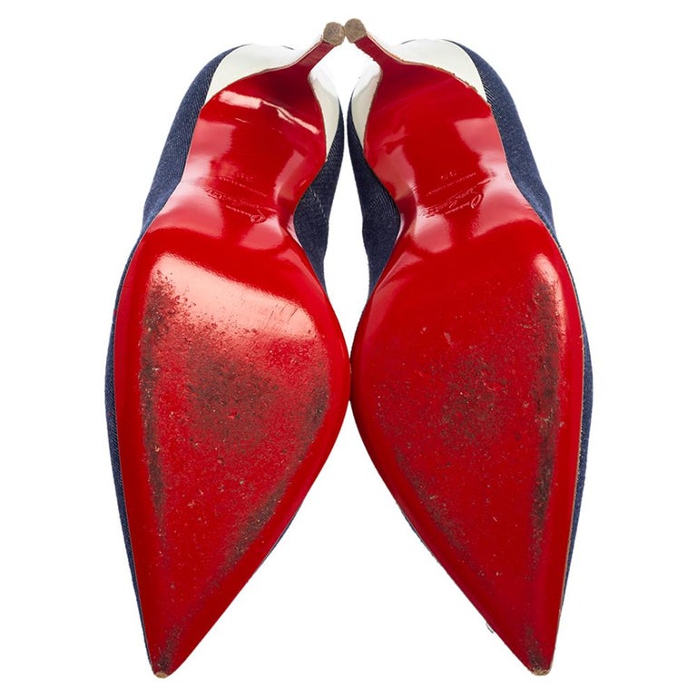 Christian Louboutin Blue Denim So Kate Pumps Size 39 at 1stDibs