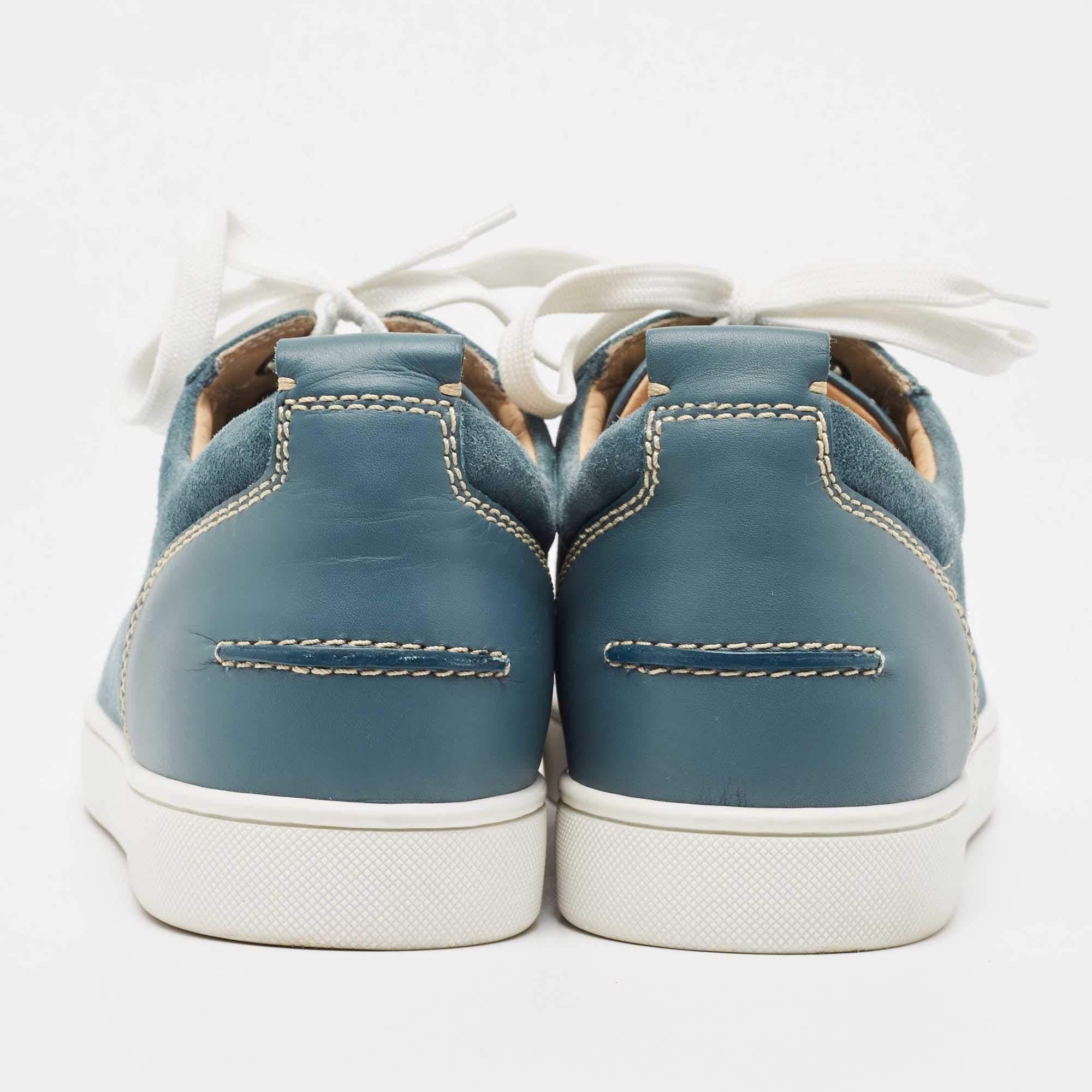 Christian Louboutin Blue Suede and Leather Rantulow Sneakers Size 44.5 ...