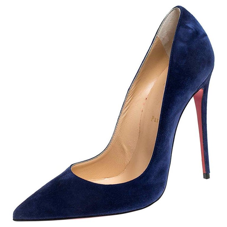 Christian Louboutin Blue Suede So Kate Pointed Toe Pumps Size 40 For ...