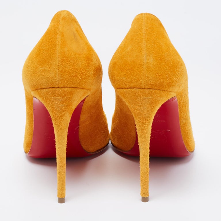 Christian Louboutin Bright Orange Suede Corneille Pumps Size 38.5 For ...
