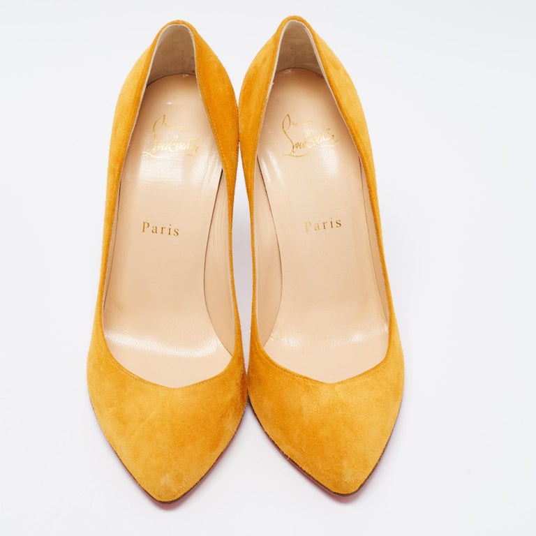 Christian Louboutin Bright Orange Suede Corneille Pumps Size 38.5 For ...