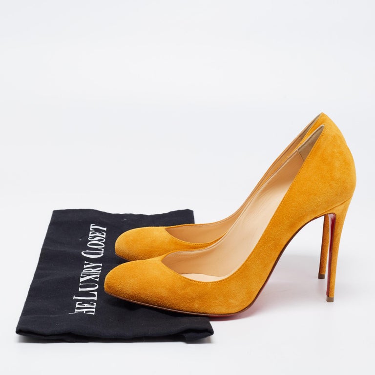 Christian Louboutin Bright Orange Suede Corneille Pumps Size 38.5 For ...