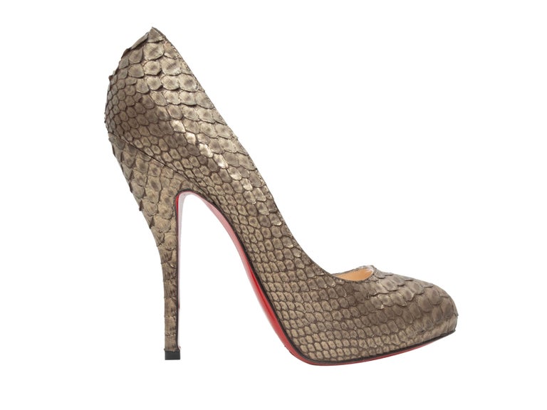 Christian Louboutin Bronze Python Pumps For Sale at 1stDibs