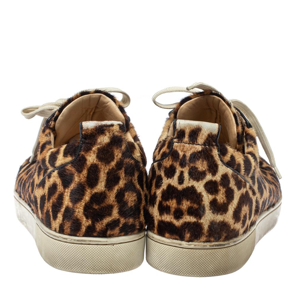 Christian Louboutin Brown Leopard Calfhair Rantulow Orlato Sneakers ...