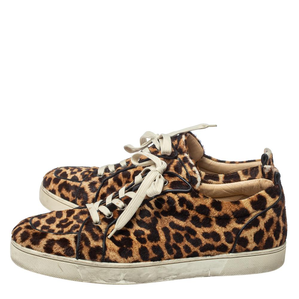 Christian Louboutin Brown Leopard Calfhair Rantulow Orlato Sneakers ...