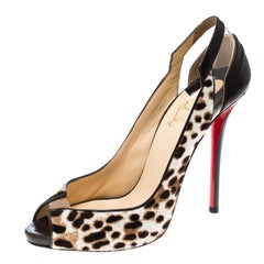 Christian Louboutin Brown Leopard Print Pony Hair and Leather ...