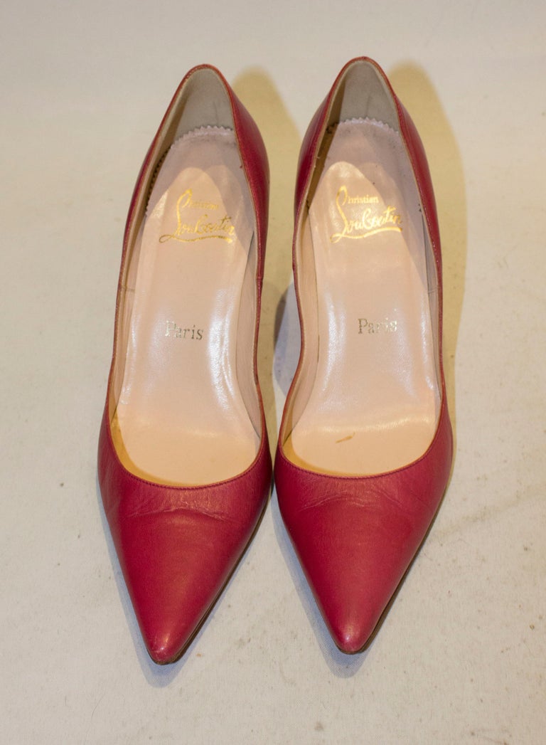 Christian Louboutin Cerise Leather Heels For Sale at 1stDibs | cerise heels