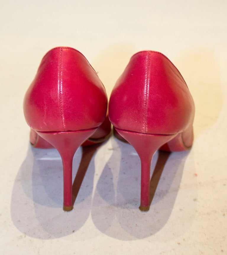 Christian Louboutin Cerise Leather Heels For Sale at 1stDibs | cerise heels
