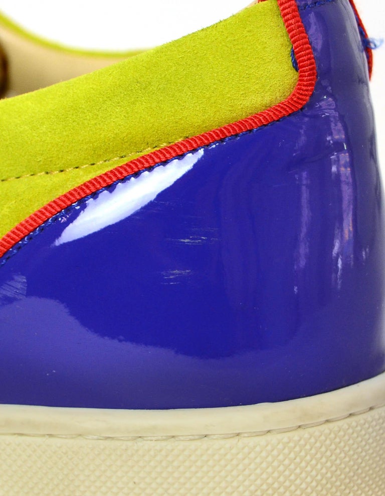 Christian Louboutin Chartreuse/Purple Louis Junior Spike Sneakers sz 40 ...