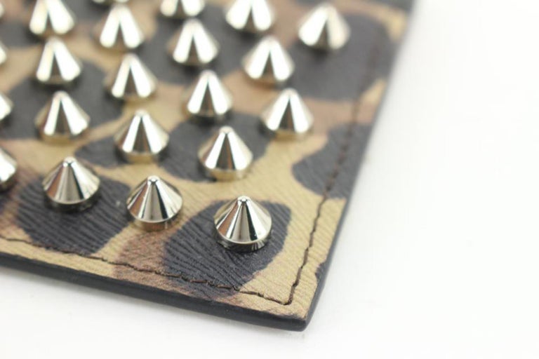 Christian Louboutin Cheetah Leopard Spike Stud Card Holder Wallet ...