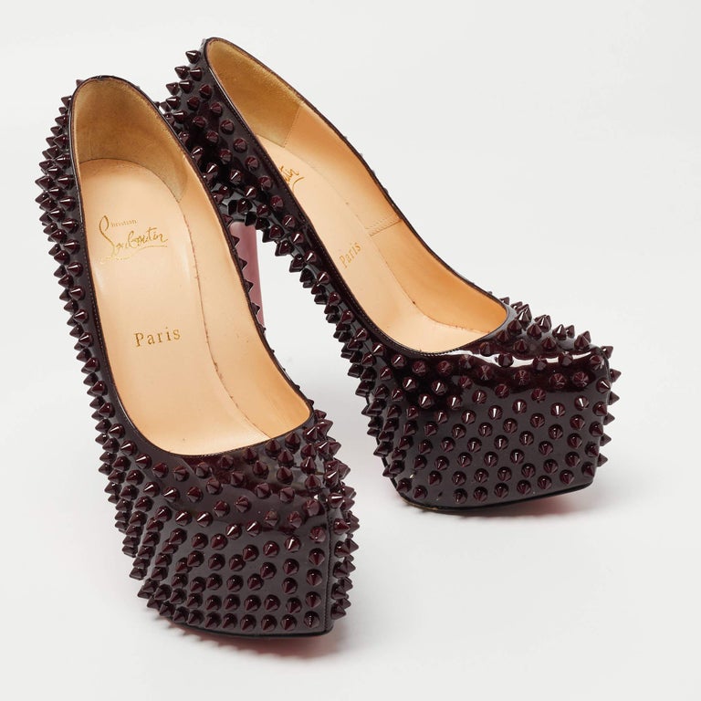 Christian Louboutin Dark Burgundy Daffodile Spike Pumps Size 38 For ...