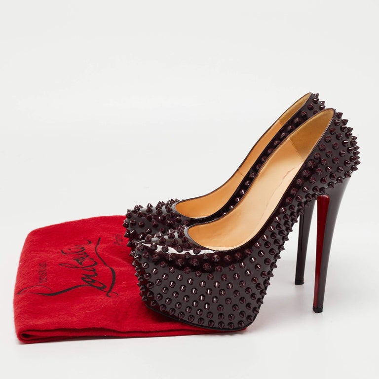 Christian Louboutin Dark Burgundy Daffodile Spike Pumps Size 38 For ...