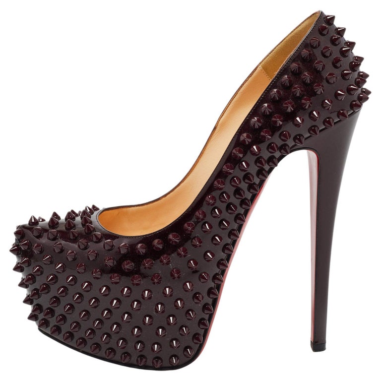 Christian Louboutin Dark Burgundy Daffodile Spike Pumps Size 38 For ...