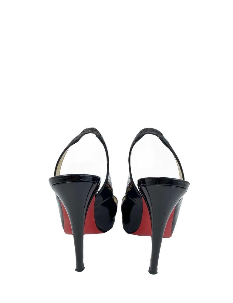 Christian Louboutin EU 37.5 Patent Leather Open-Toed Pumps For Sale at ...