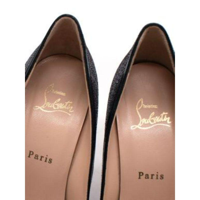 Christian Louboutin Glitter and Leather Milady Bow Peep-Toe Pumps For ...