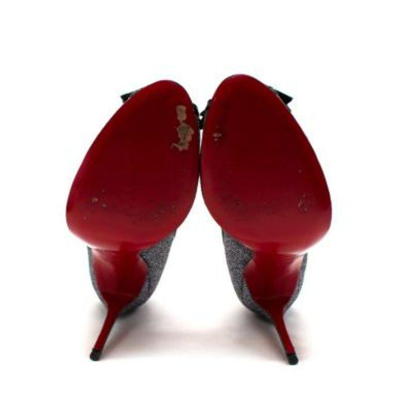 Christian Louboutin Glitter and Leather Milady Bow Peep-Toe Pumps For ...