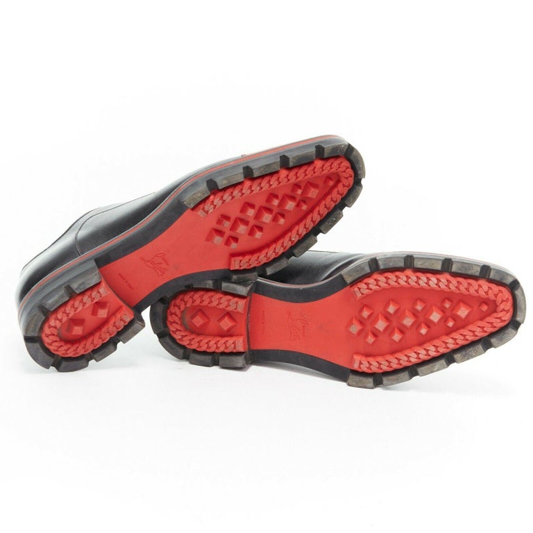 CHRISTIAN LOUBOUTIN Hubertus red toe rubber lug sole oxford shoes EU41 ...