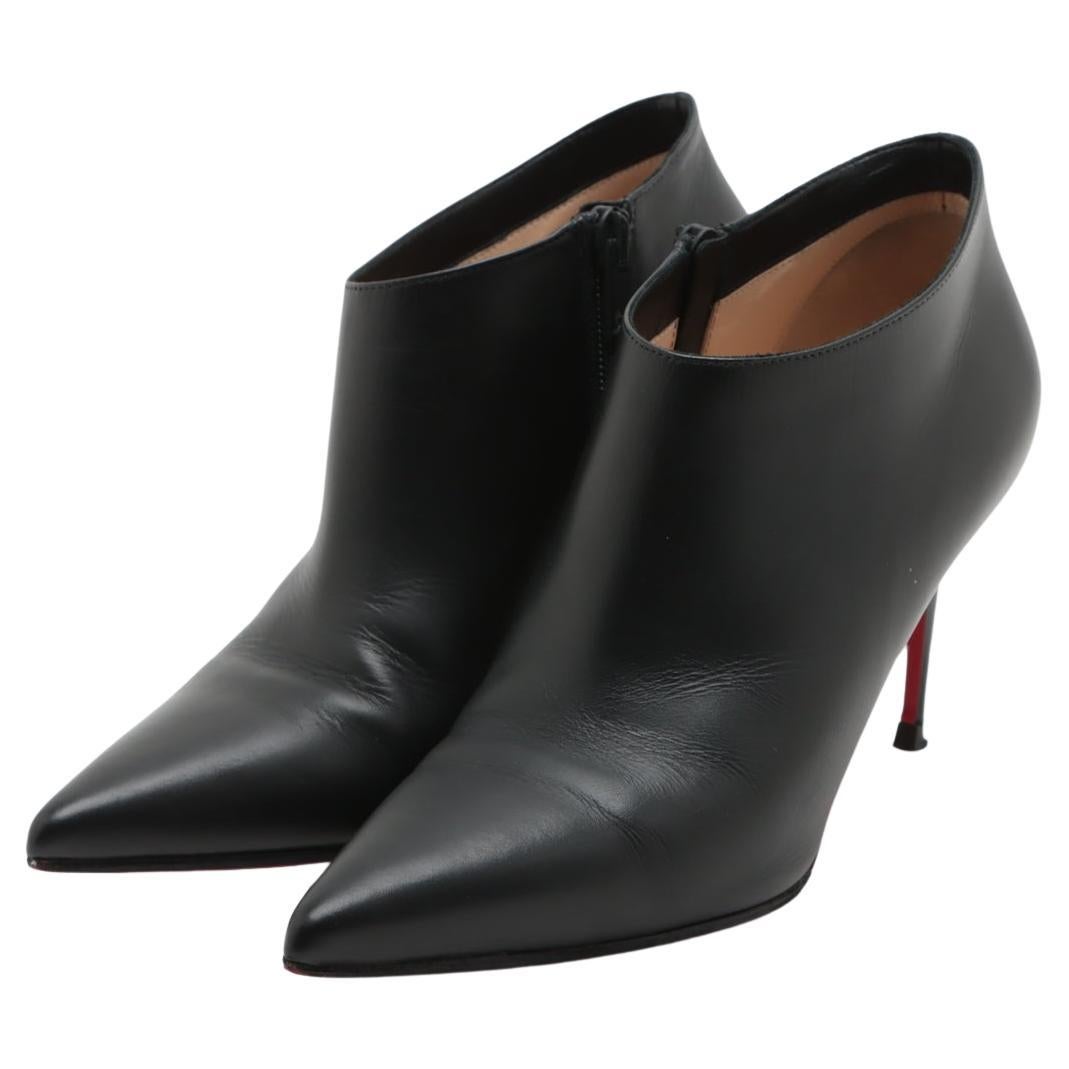 Christian Louboutin Leather Booties Black For Sale at 1stDibs