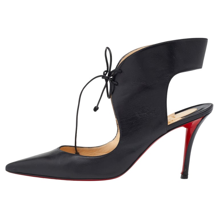 Christian Louboutin Leather Ferme Rouge Cut-Out Pointed Toe Pumps Size ...