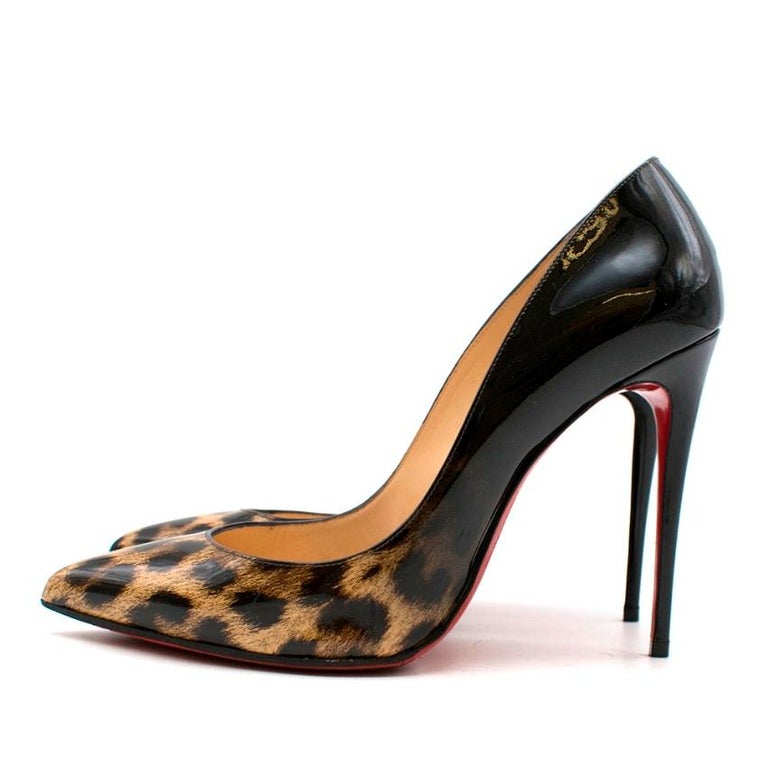 Christian Louboutin Leopard Print Degrade Patent Leather Pumps 39.5 at ...