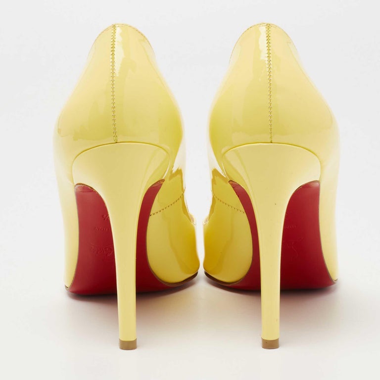 Christian Louboutin Light Yellow Patent Leather Pigalle Pumps Size 39.5 ...