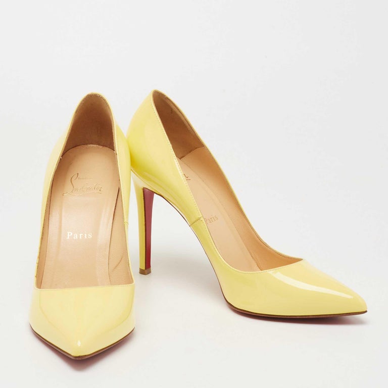 Christian Louboutin Light Yellow Patent Leather Pigalle Pumps Size 39.5 ...