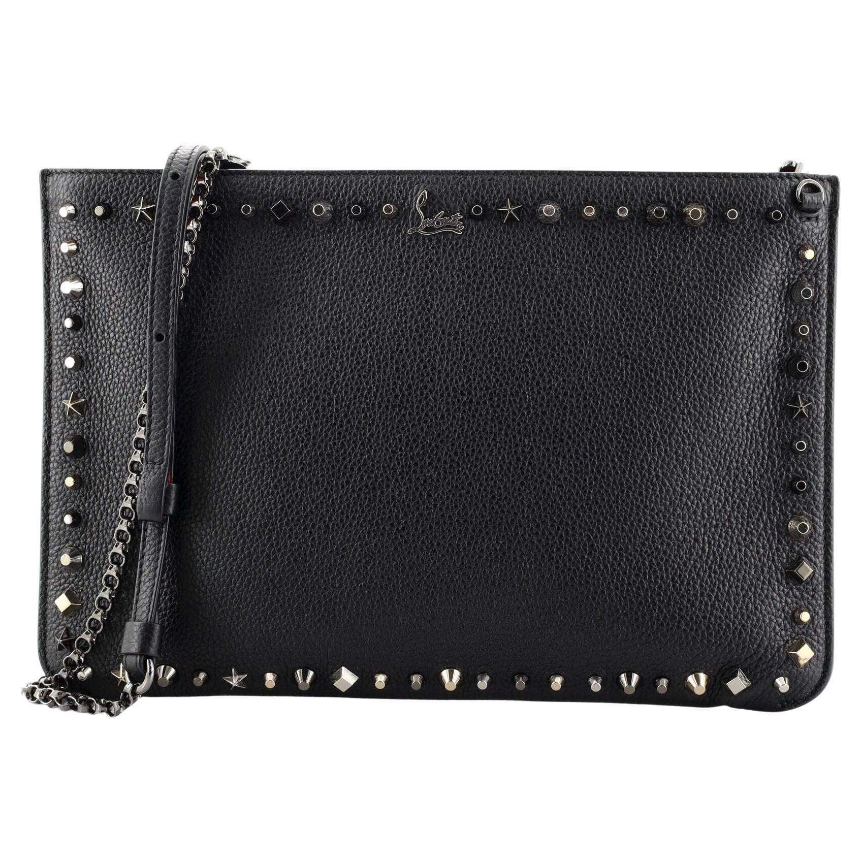 Christian Louboutin Paloma Clutch Spiked Leather at 1stDibs