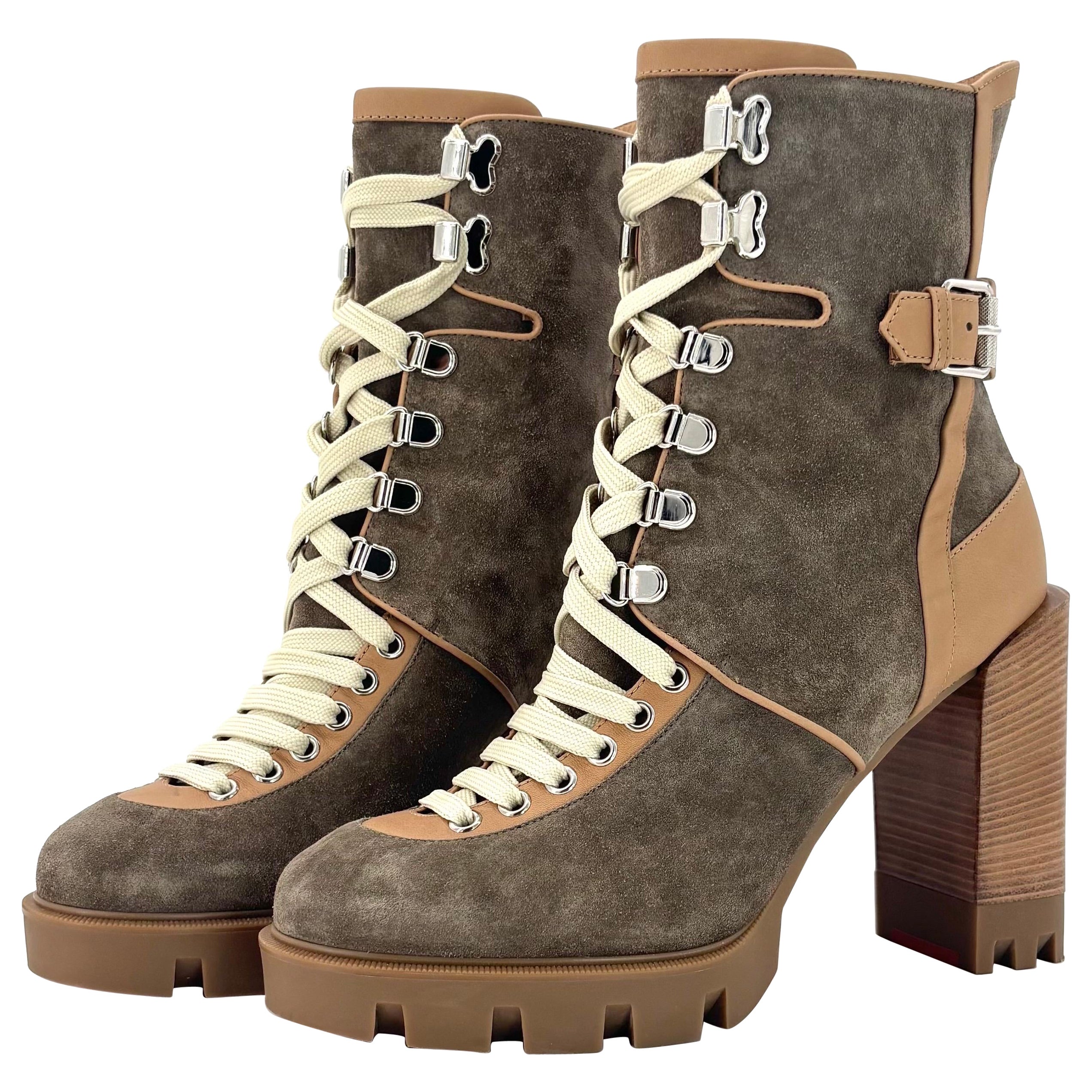 Louis Vuitton Laureate Logo Monogram Croc Emboss Platform Ankle Boots ...