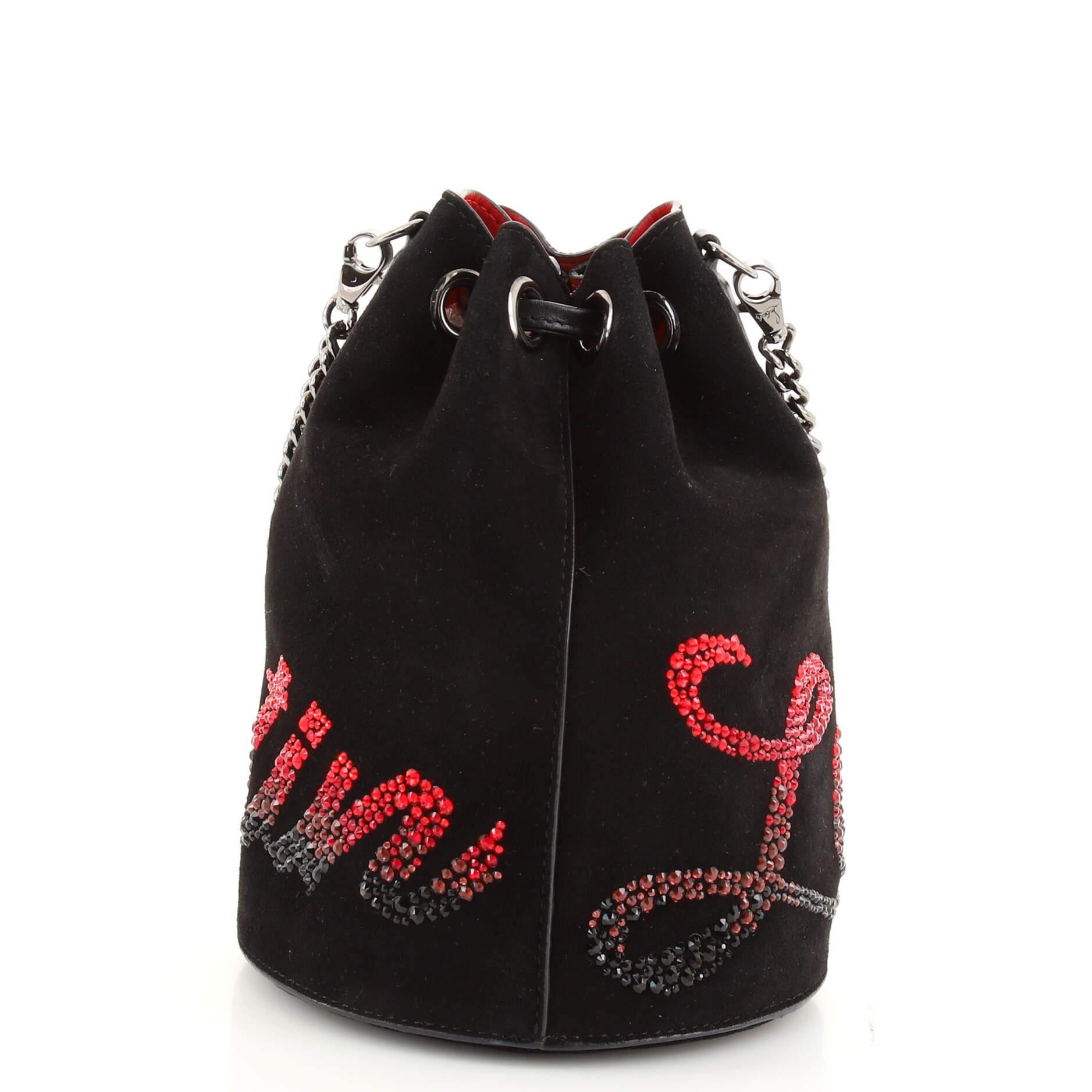 Christian Louboutin Marie Jane Bucket Bag Embellished Suede at 1stDibs