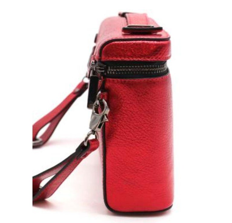 Christian Louboutin Metallic Red Leather Kypipouch Bag For Sale at 1stDibs