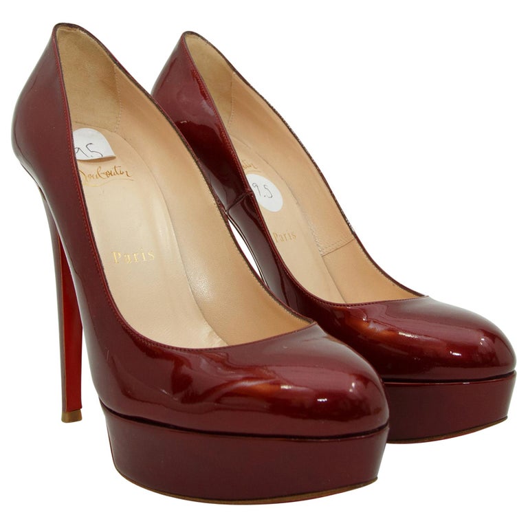 Christian Louboutin Metallic Red Patent Leather Platform Pumps For Sale ...