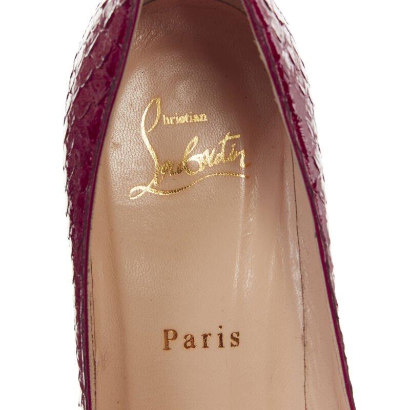 CHRISTIAN LOUBOUTIN Miss Gena 85 red glossy leather round CHRISTIAN LOUBOUTIN Miss Gena 85 red glossy leather round