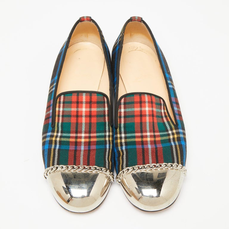 Christian Louboutin Multicolor Fabric Rollergirl Chain-Link Smoking ...