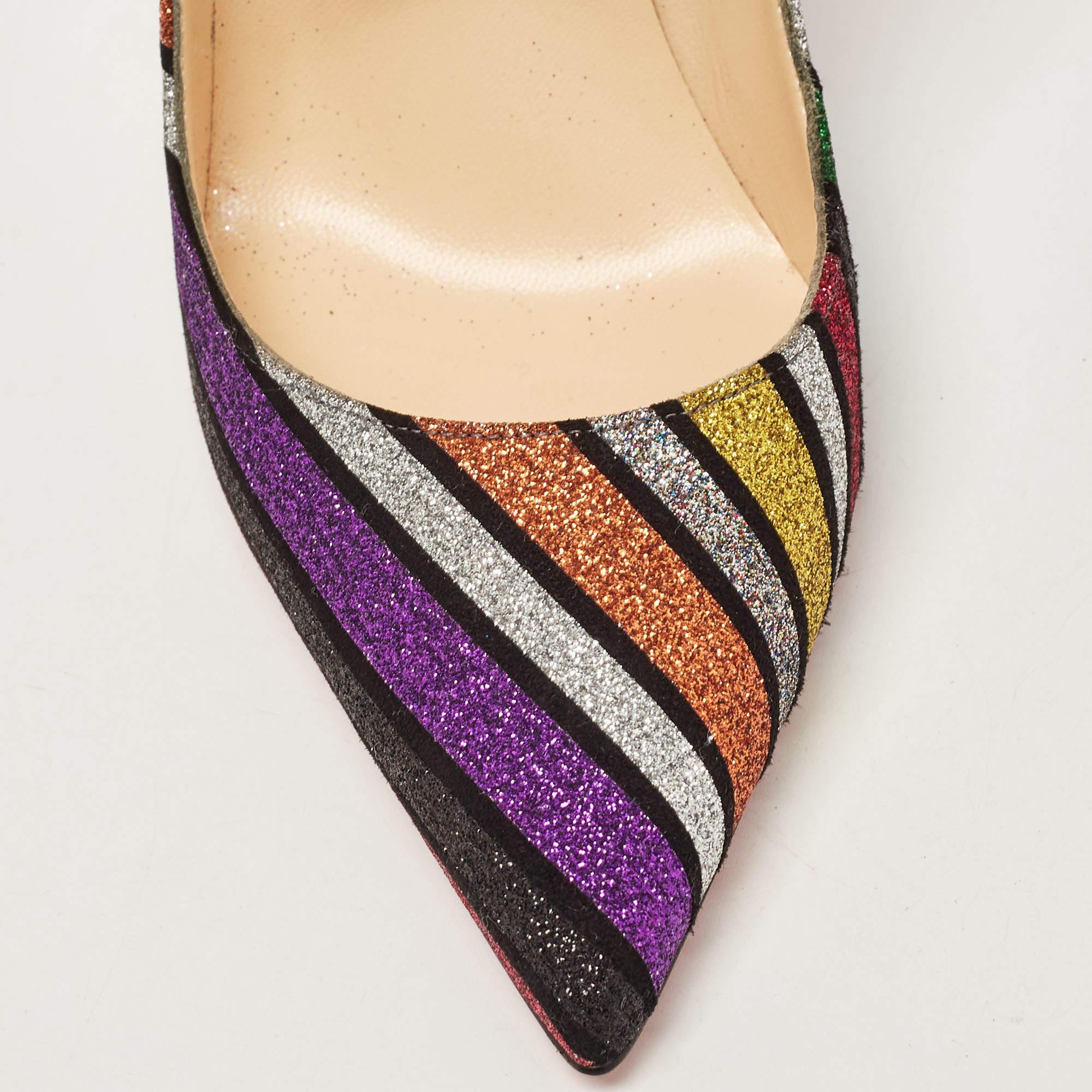 Christian Louboutin Multicolor Glitter Accents Pumps Size 38 For Sale ...