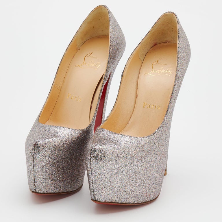 Christian Louboutin Multicolor Glitter Daffodile Platform Pumps Size 35 ...