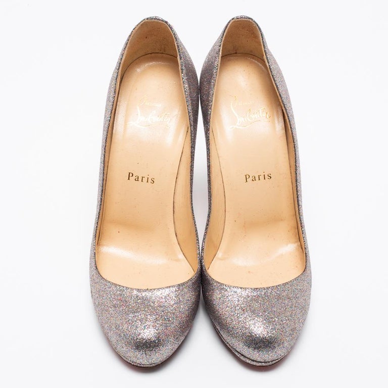 Christian Louboutin Multicolor Glitter Filo Platform Pumps Size 39.5 ...