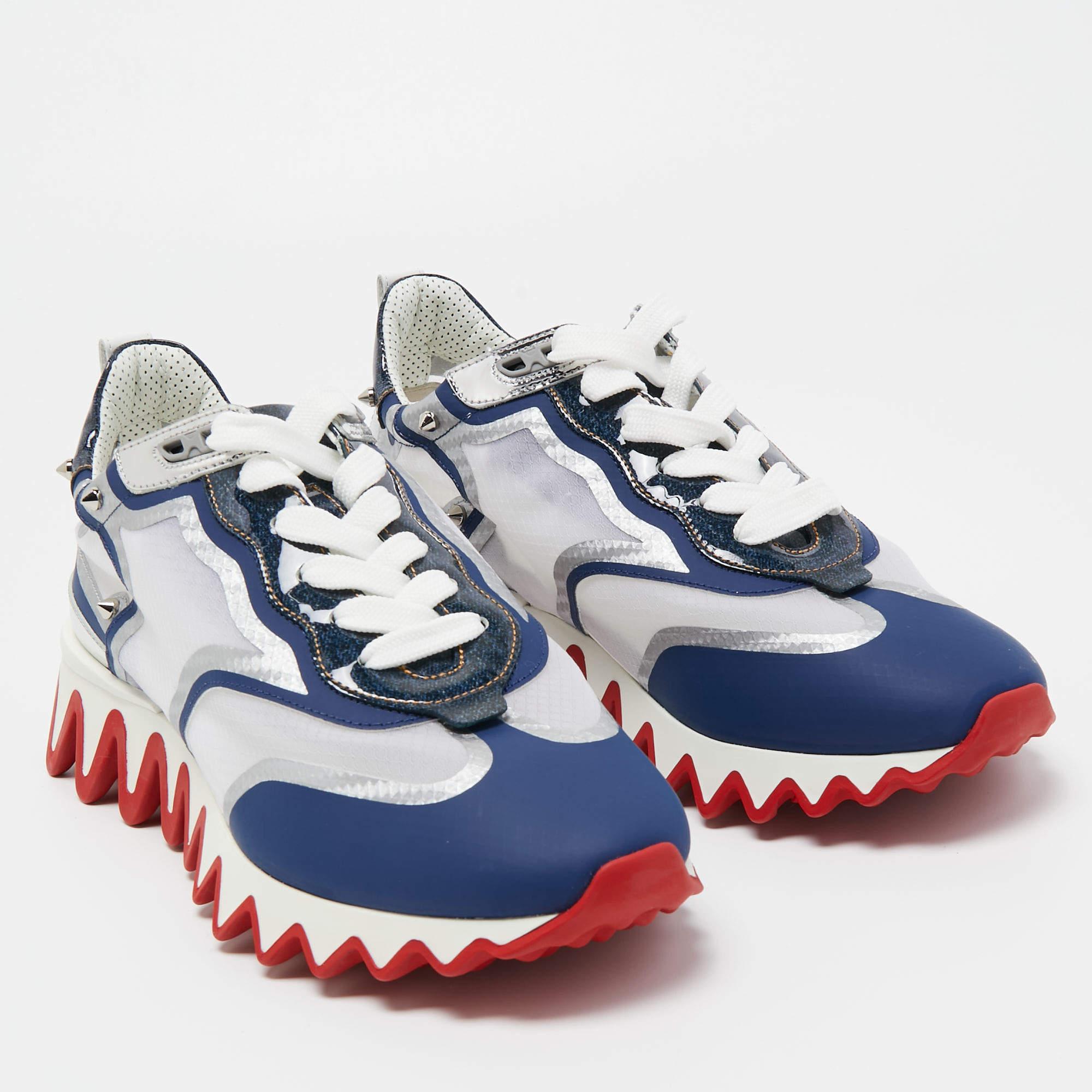 Christian Louboutin Multicolor Leather and Mesh Sharkina Sneakers Size ...