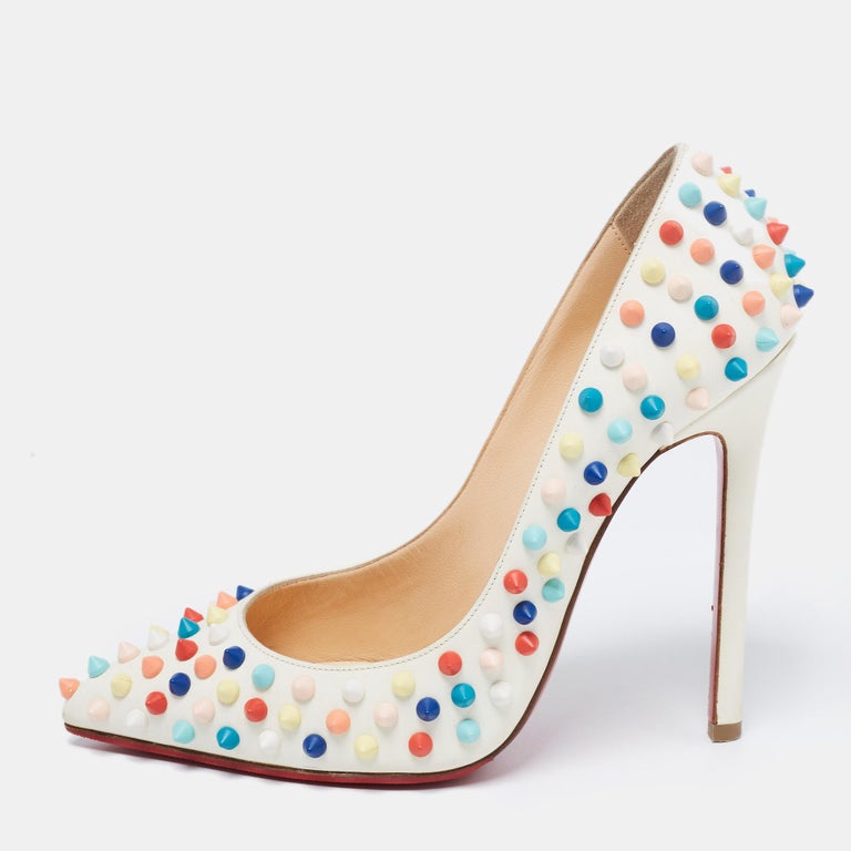 Christian Louboutin Multicolor Leather Pigalle Spike Pumps Size 37.5 ...