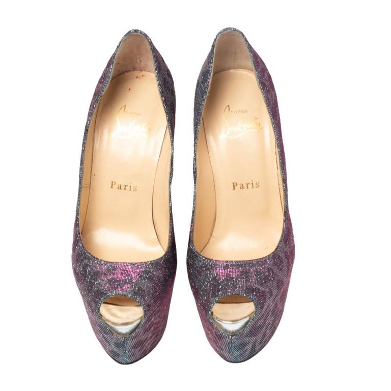 Christian Louboutin Multicolor Leopard Print Lurex Highness Pumps Size ...