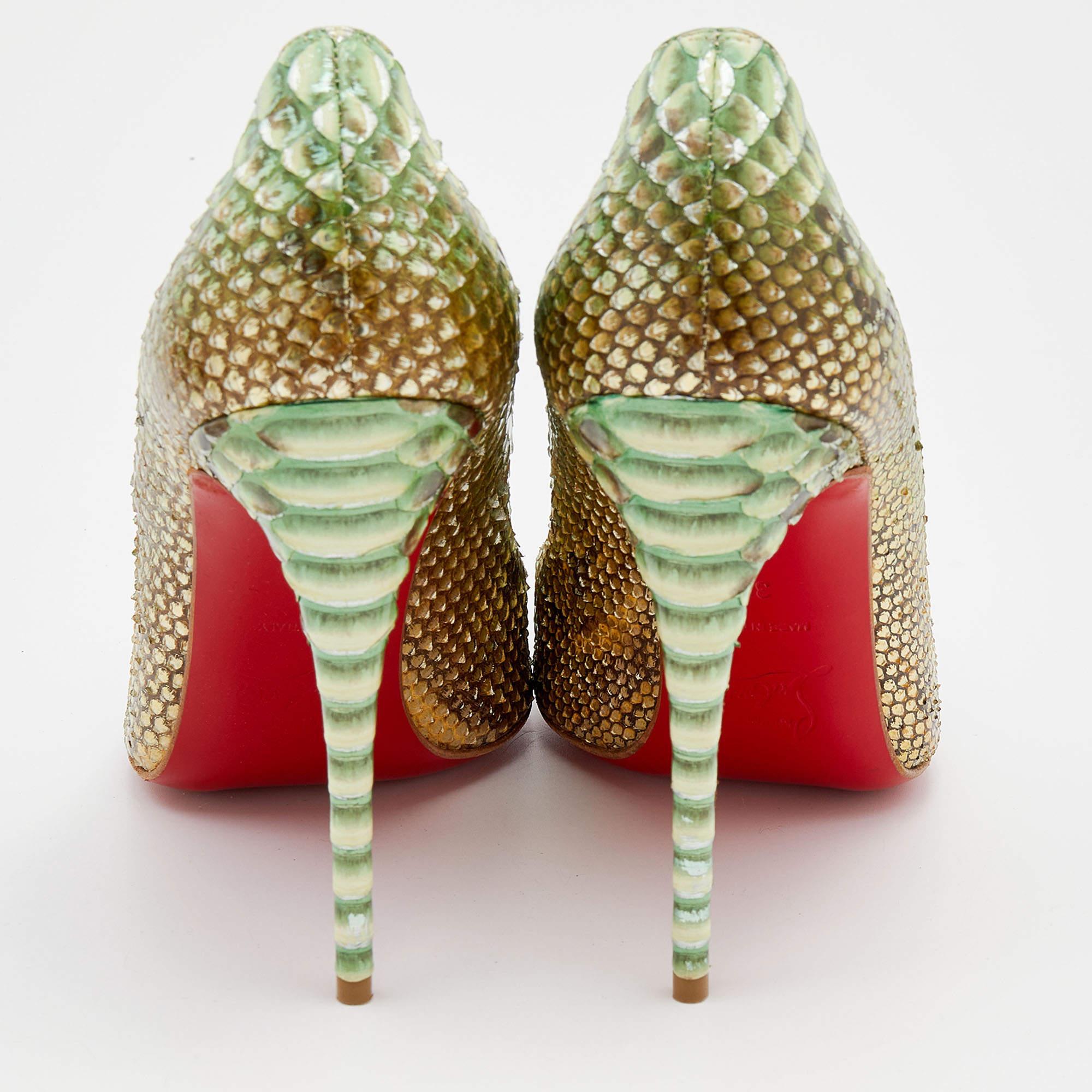 Christian Louboutin Multicolor Python So Kate Pointed Toe Pumps Size 39 ...