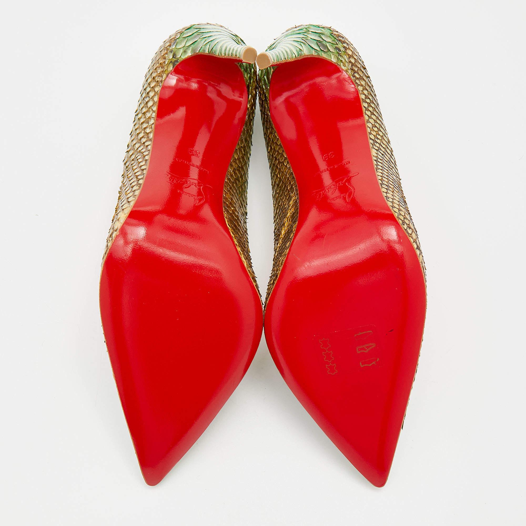 Christian Louboutin Multicolor Python So Kate Pointed Toe Pumps Size 39 ...