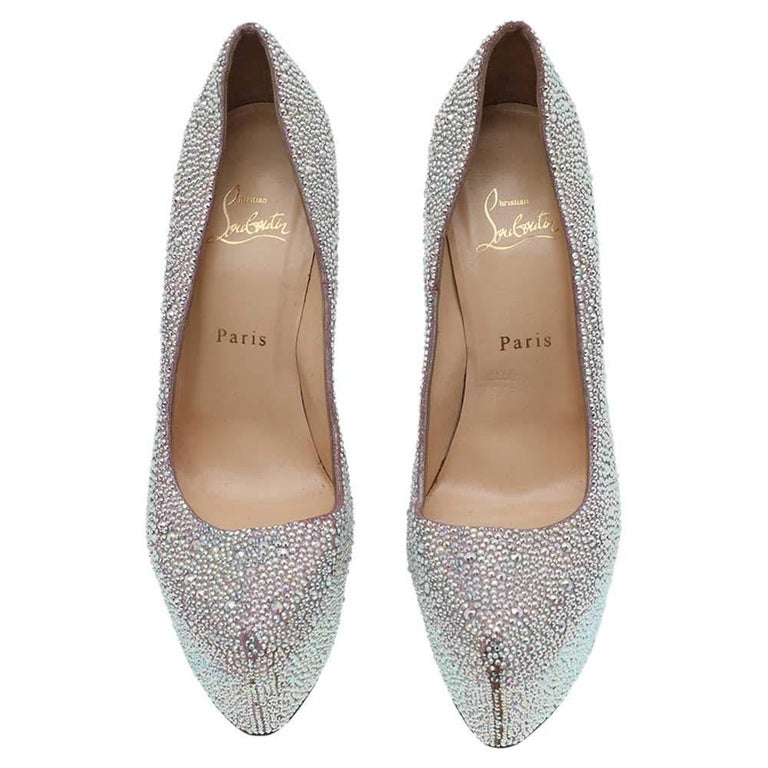 Christian Louboutin Multicolor Strass Daffodile Platform Pumps Size 39