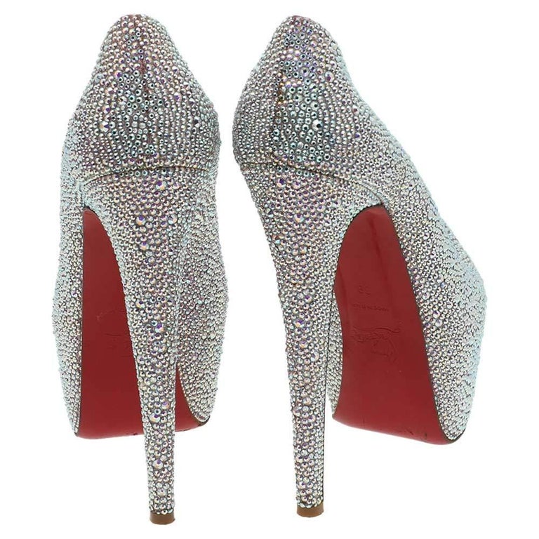 Christian Louboutin Multicolor Strass Daffodile Platform Pumps Size 39