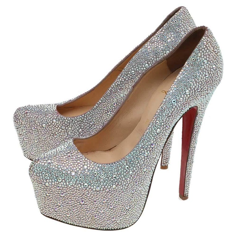Christian Louboutin Multicolor Strass Daffodile Platform Pumps Size 39